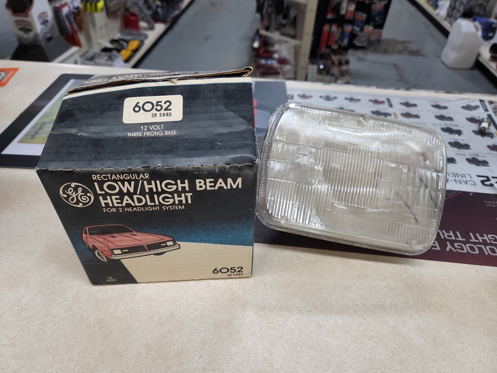 General Electric 6052 Rectangular Low/High Beam Headlight | 3 Prong ...