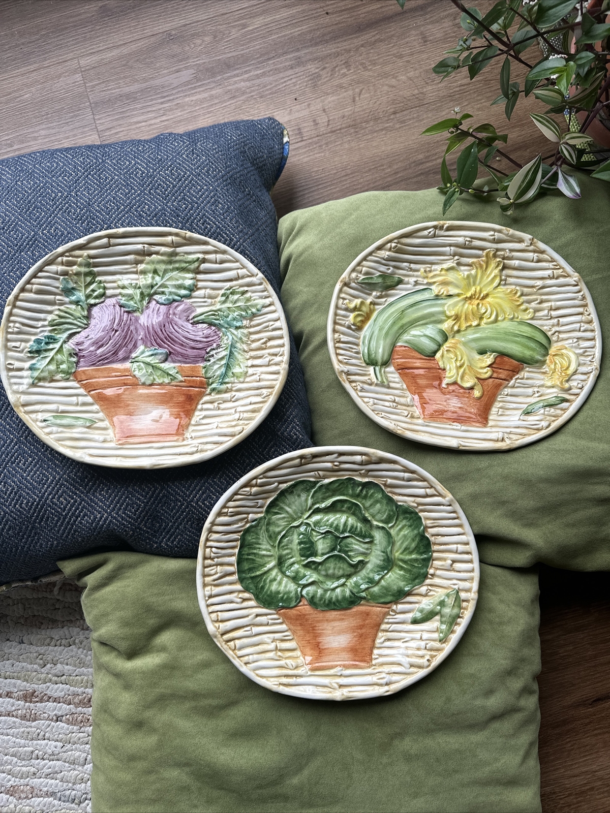 Vietri Vegetable Ceramic 9” Oval Plates Turnip, Zucchini, Lettuce | eBay