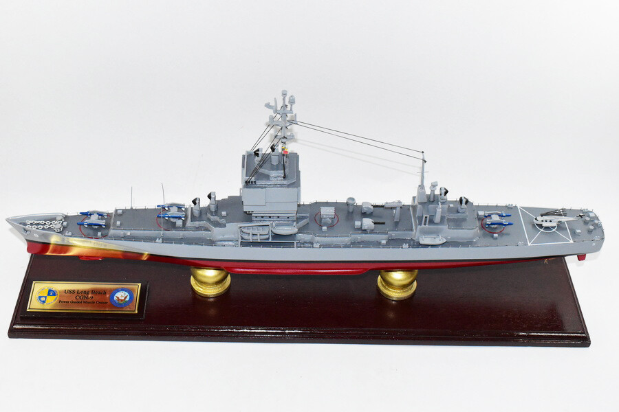 USS Long Beach CGN-9 Model,Navy,Scale Model,Mahogany,Long Beach Class ...