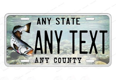 Any State Trout Fishing License Plate Fits Auto Car Bike ATV Keychain ...
