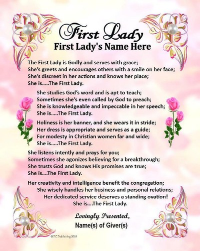 Pastor's Wife First Lady Personalized Name Poem Gift Thank You ...
