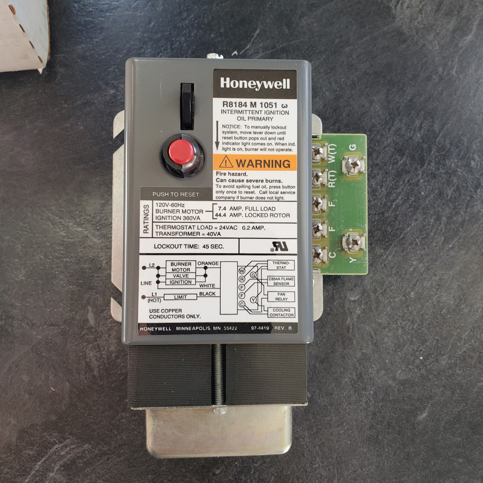 Honeywell R8184M1051 Relay Burner Control 45 Sec-NEW IN FACTORY BOX | eBay