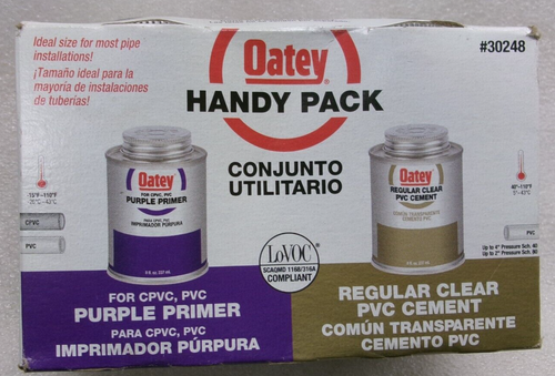 Oatey Handy Pack #30248 8fl.oz 237mL Purple Primer Reg. Clear PVC ...