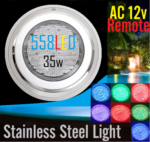 35W 558 Led Swimming Pool Stainless Steel Pool Party Light RGB 7 Color ...