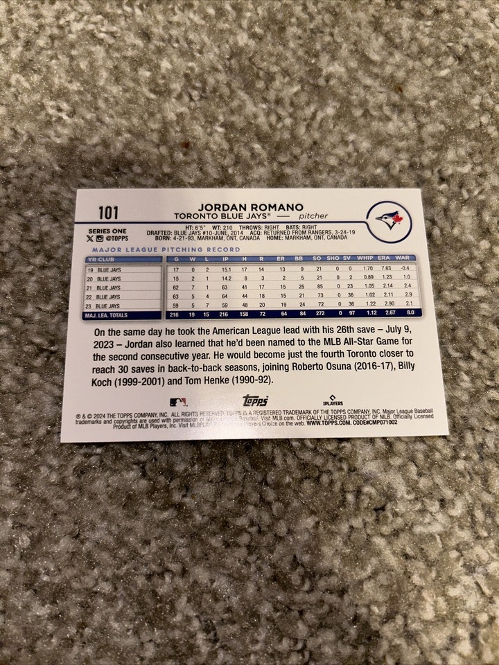 2024 Topps Series 1 Jordan Ramano Toronto Blue Jays #101 | eBay