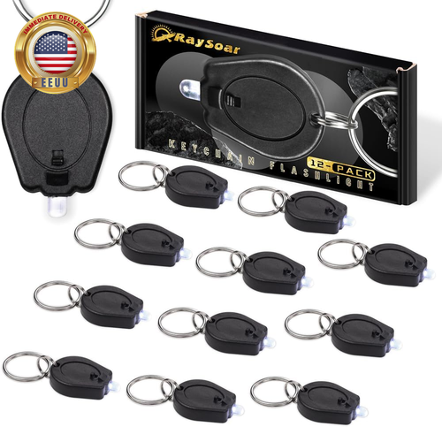12 Pack Ultra Bright Mini LED Keychain Flashlight, Small Key Ring ...