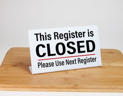 20pk Register Closed Checkout Signs, Plastic, L Style, Free Shipping | eBay