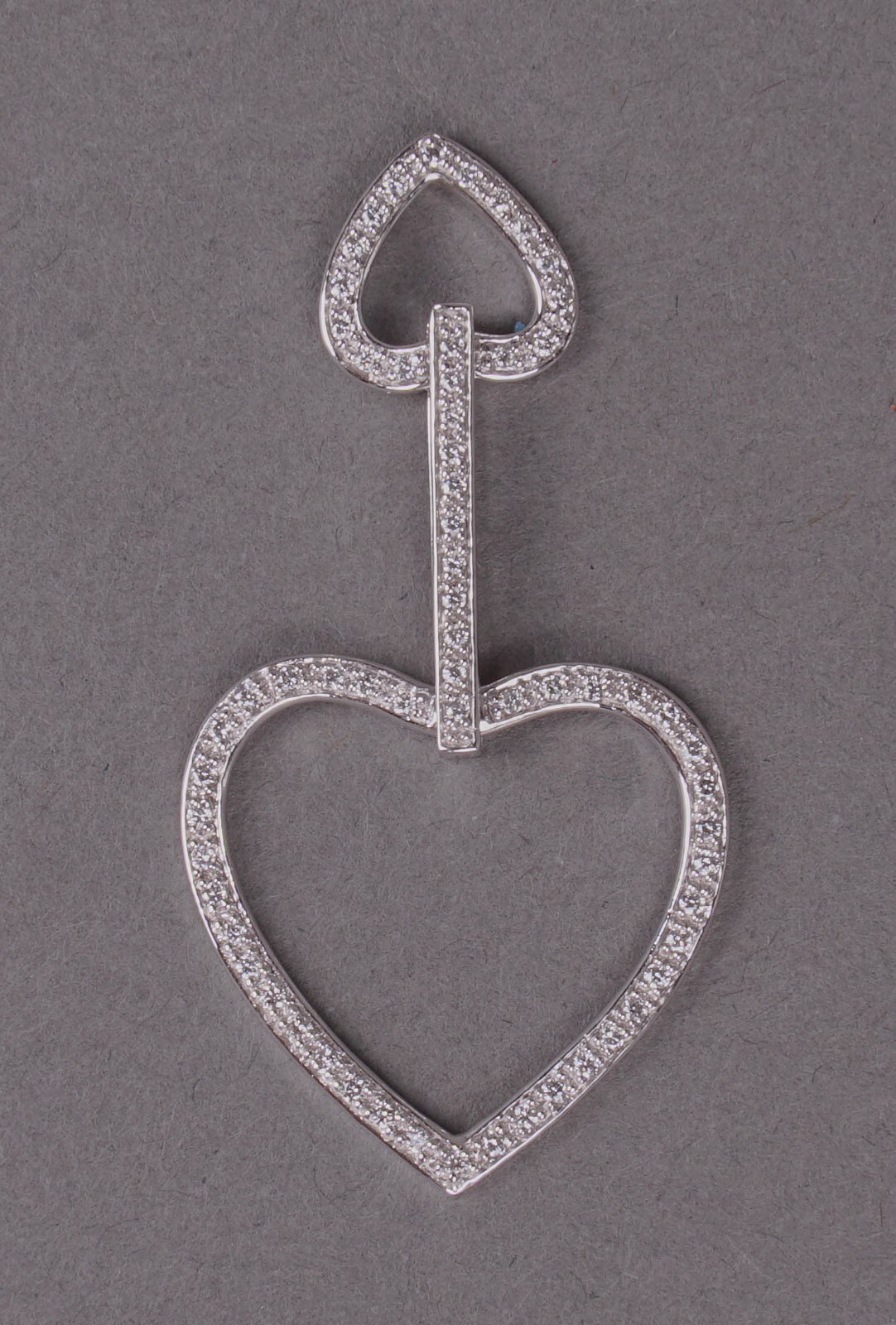 John C Rinker JCR Signed 14K White Gold Diamond Hearts Pendant 3 Grams ...