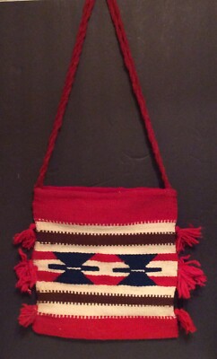 Vintage Woven Wool Purse Boho Shoulder Bag Tote Bag Native American ...