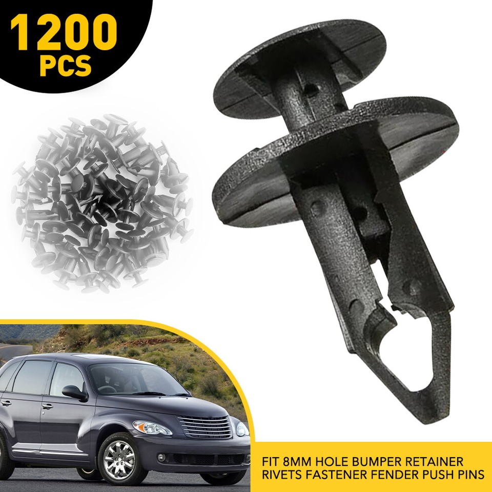 1200pcs ABS Push Type Retainer Clips for 8mm Hole GM 21030249 Chrysler ...
