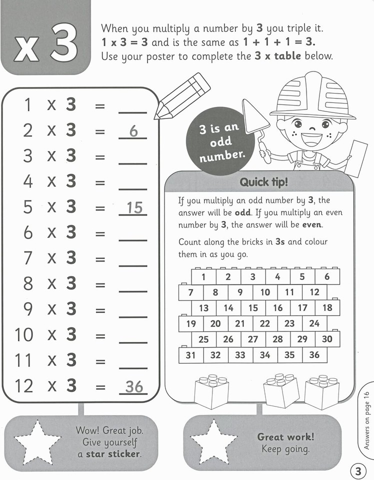 Times Tables Activity Book Childrens Learn Maths Multiplication & Wall ...