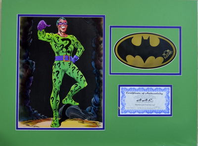 1978 RIDDLER Pin Up PRINT w GOLD FOIL LOGO HAND SIGNED by BOB KANE ...