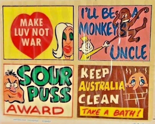 1960S COMIC SIGNS DUMB INSULTS SLOGANS STICKER AUSSIE JOKE DECAL LIKE ...