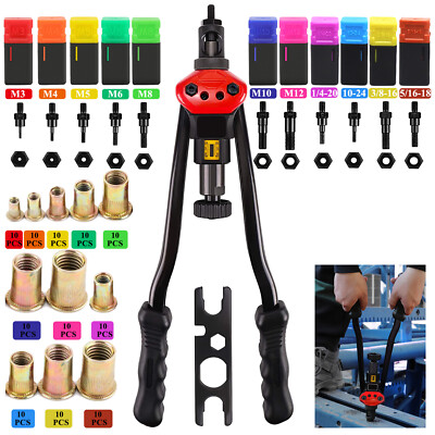 Rivet Gun Kit Rivnut Thread Setting Tool Nut Setter NutSert Metric SAE ...