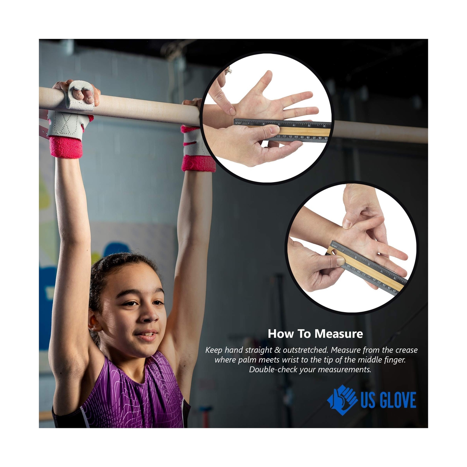 US Glove Women RKO Uneven Bar Grips - Womens Gymnastics Grips - Youth ...