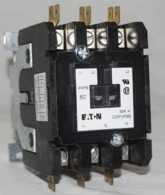 EATON Definite Purpose Contactors, C25FNF360A, 60 A, 3 Pole, 120VAC ...