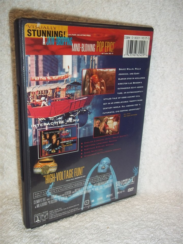 The Fifth Element (DVD, 1997) Bruce Willis Milla Jovovich Luc Besson ...