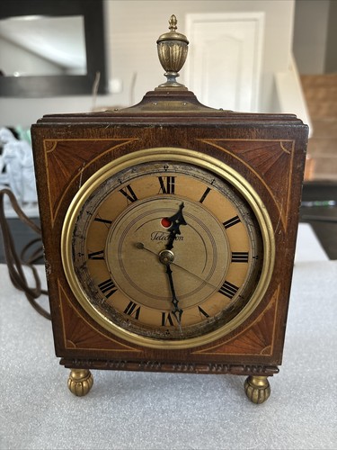 Vtg One Of A Kind Warren Telechron Wooden Mantle/Table Clock. Working ...
