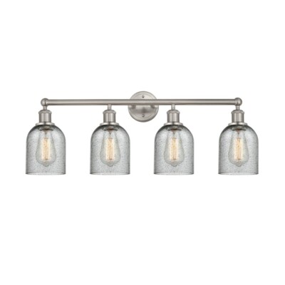 Innovations Edison Caledonia 4 Light Bath Vanity, SN/Char - 616-4W-SN ...