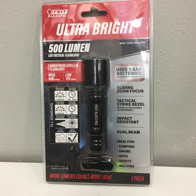 Feit Electric FL500 Ultra Bright LED Flashlight Black 500 Lumens for ...