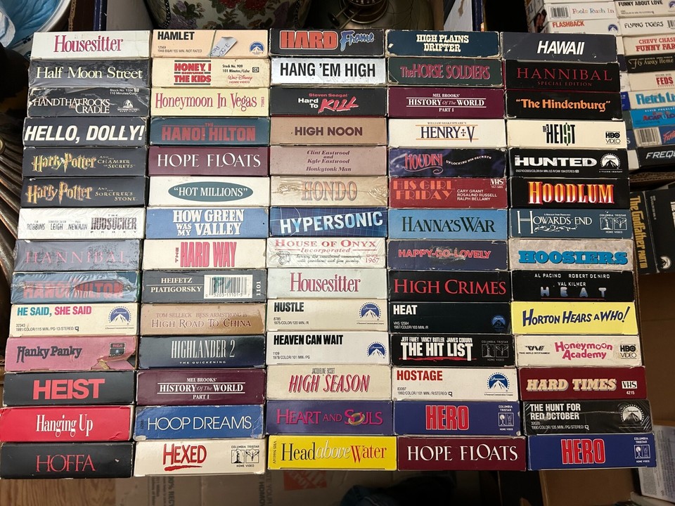 Huge VHS tapes lot (Over 1600 Tapes) 70s 80s 90s 00s Westerns Classics ...