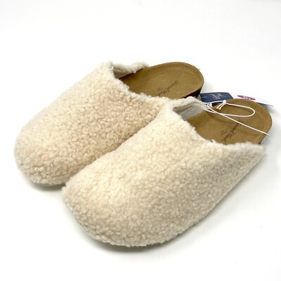 UNIVERSAL THREAD Women's Flats, Slip On, Sherpa, Clogs, Mule, Cream ...