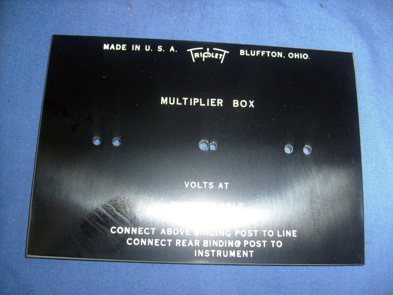 Triplett Multiplier Box NOS Panel . ohms volt meter panel / e5 | eBay