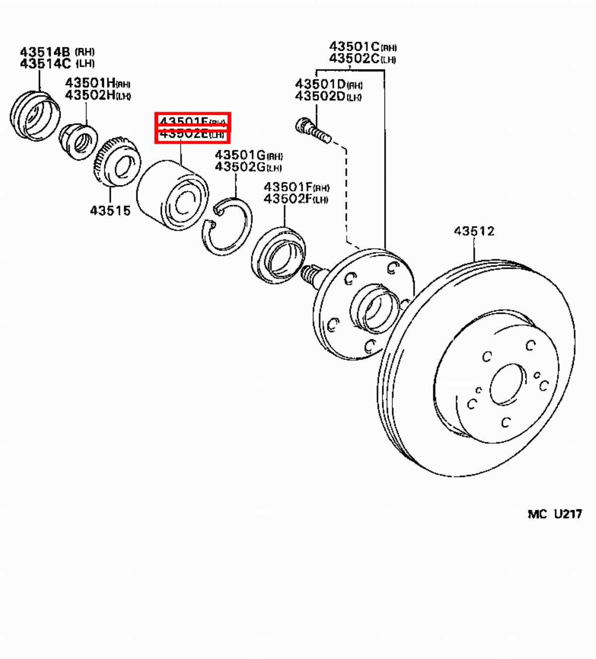 Genuine Lexus GS300 JZS160 JZS147 GS400 UZS160 Front RH LH Wheel ...