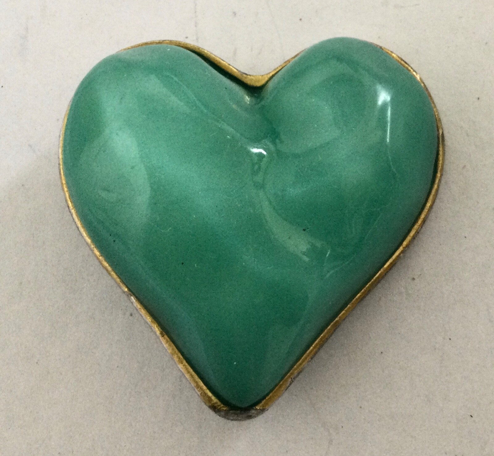 HUGE VINTAGE TEAL LUCITE PUFFY HEART PENDANT OR BELT … - Gem