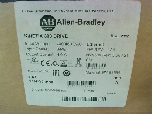 Allen-Bradley 2097-V34PR6 Kinetix 300 Servo Drive - FREE SHIPPING | eBay