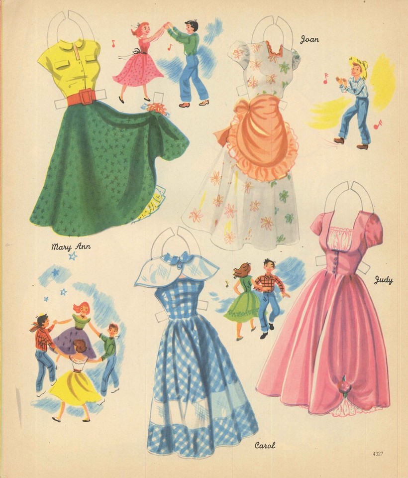 VNTG 1955 PAPER DOLL PARADE 16 PG LASR REPRODUCTIN~Org SZ UNCT FREE SH ...