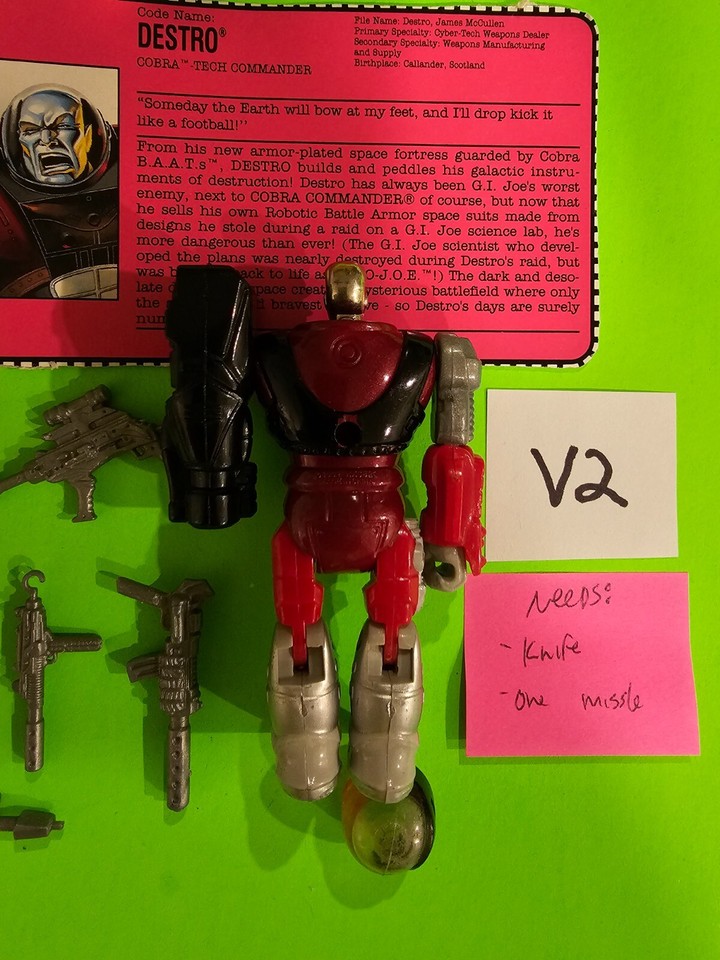Destro Star Brigade 1993 V4 G.I. JOE COBRA Vintage Near Complete File ...