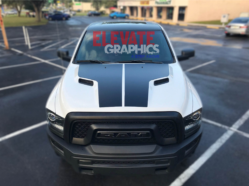 For Dodge Ram 1500 Stripes Sport Hood Graphics Racing Decals Vinyl 3M ...
