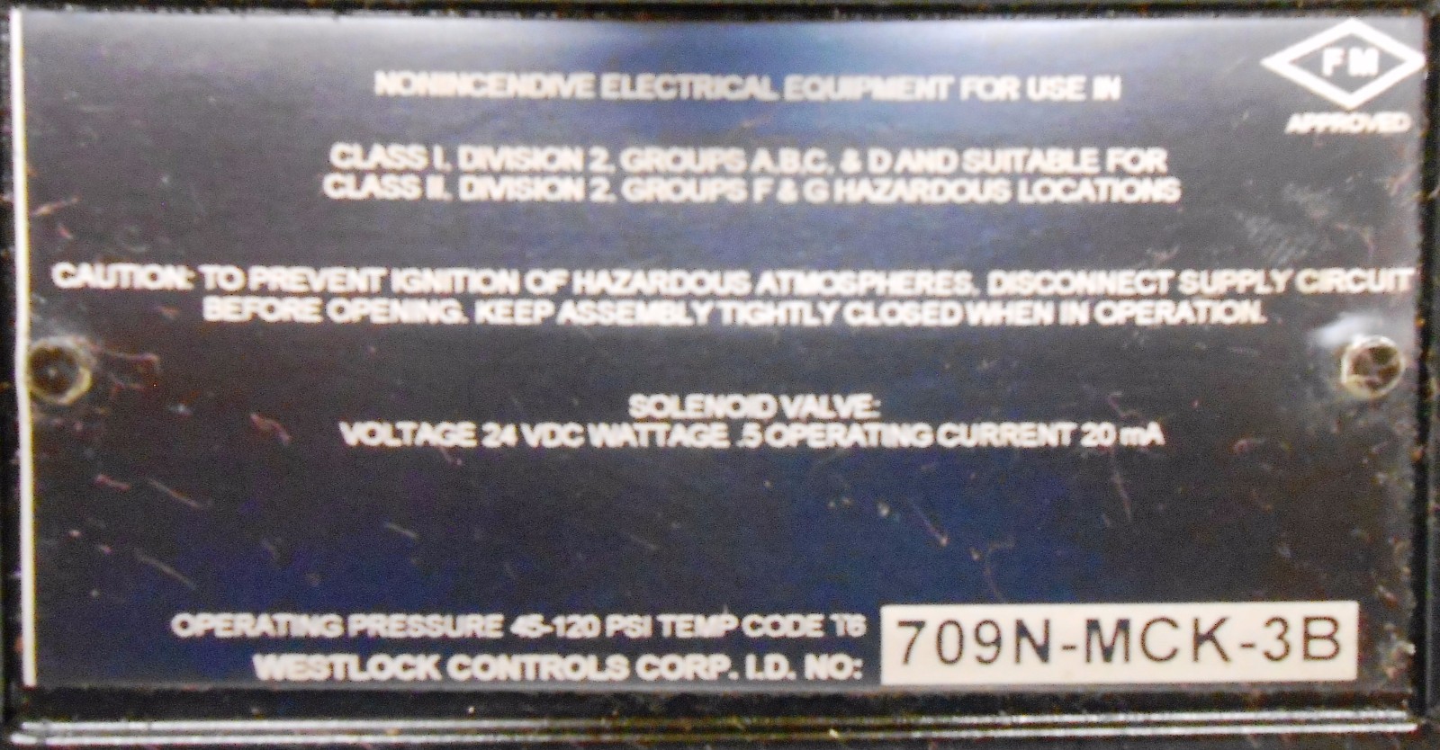 WESTLOCK QUANTUM ROTARY CONTROL MONITOR 709N-MCK-3B, W/ SOLENOID VALVE ...