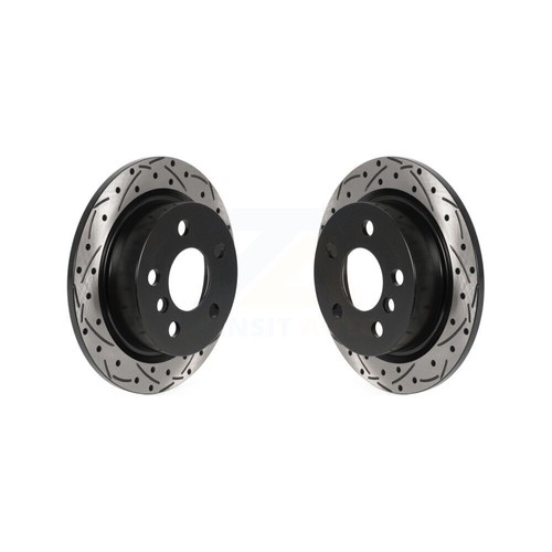 Coated Drilled Slotted Disc Brake Rotors Rear Pair For Mini Cooper | eBay
