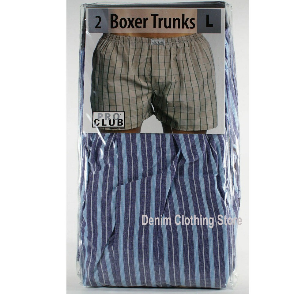 LOT 2 NEW PRO CLUB MULTI-COLORS MEN'S UNDERWEAR BOXER TRUNK SHORTS SIZE ...
