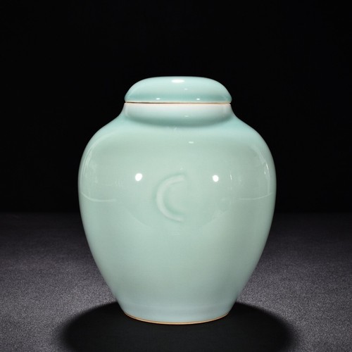 7.8" china antique qing dynasty qianlong mark porcelain cyan glaze ...