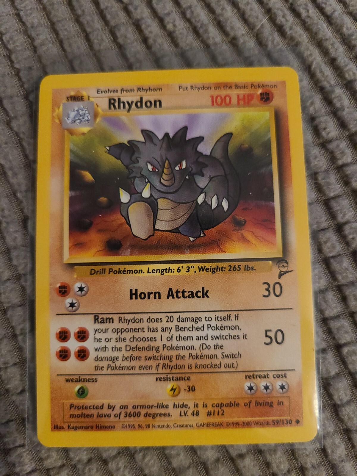 RHYDON - Base Set 2 - 59/130 - Uncommon - Pokemon Card - Unlimited ...