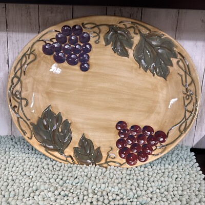 NOBLE EXCELLENCE MERITAGE Raised Grapes - LARGE SERVING PLATTER 18.5 ...