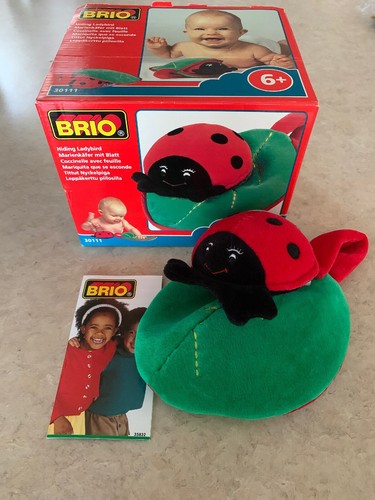 Vtg Brio Hiding Ladybug Plush Baby 6M+ Toy Rattle Development Stroller ...