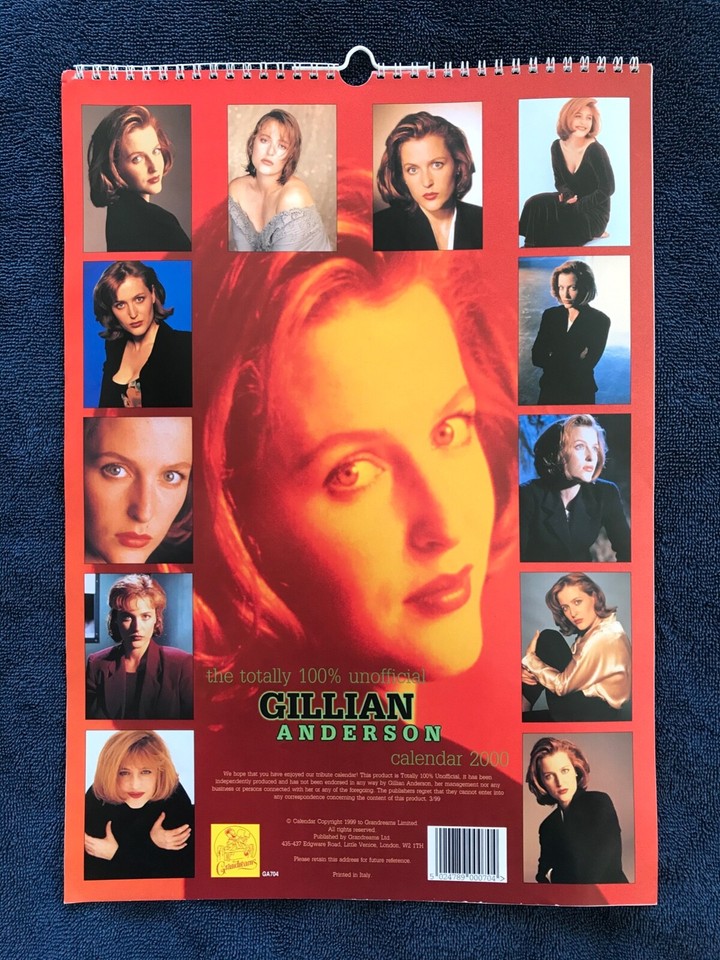 2000 Gillian Anderson Unofficial Wall Calendar British Import Oversize ...