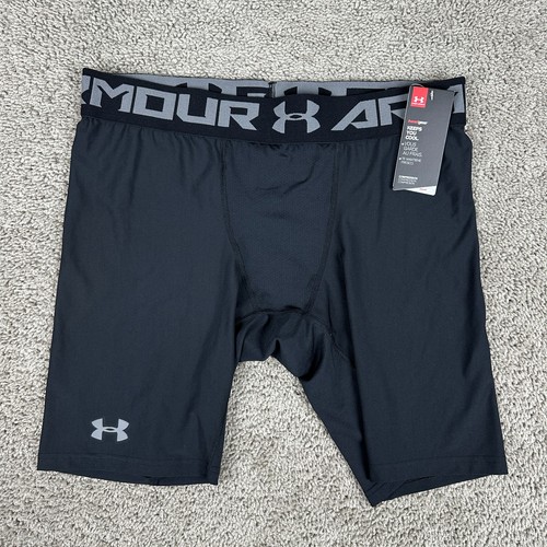 NEW Under Armour Compression Shorts Mens XXL 2XL Black Heat Gear Armour ...