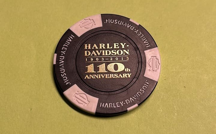 2013 Harley Davidson 110th Anniversary Poker Chip Barnett's HD in Texas ...