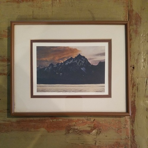 GEORGE WISE Art Teton Sunset, Signed Print Oak Framed | eBay
