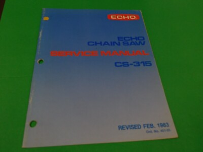 ORIGINAL MANUAL FOR ECHO CS-315 CHAINSAW --- BOX 6199 W | eBay