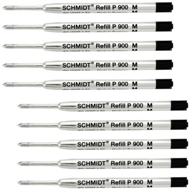 10 - Schmidt Ballpoint Refills for PARKER PEN - BLACK MEDIUM POINT ...