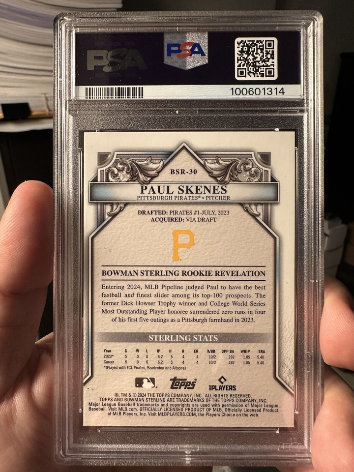 2024 BOWMAN STERLING ROOKIES #BSR30 PAUL SKENES ROOKIE RC PSA 9 | eBay