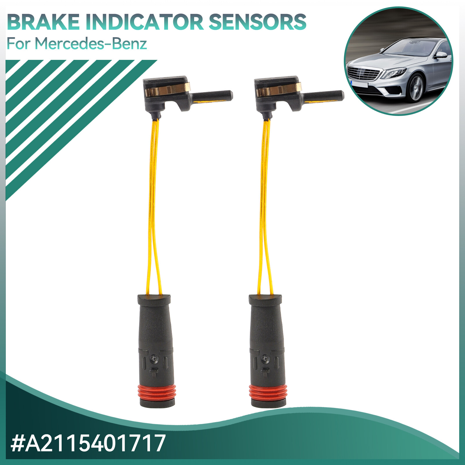 2x WARNKONTAKT BREMSBELAGVERSCHLEIß A2115401717 für MERCEDES BENZ A B C ...