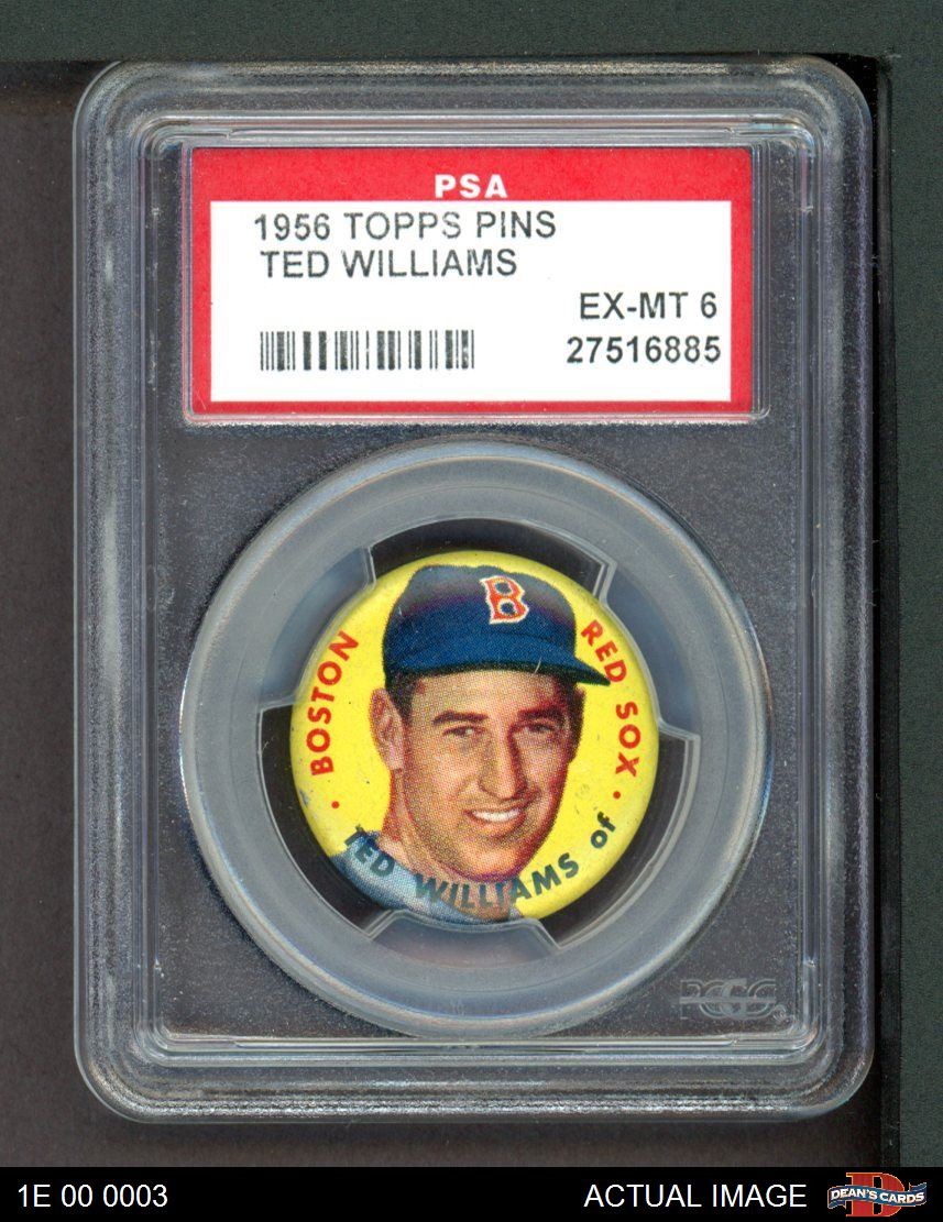 1956 Topps Pins Ted Williams Red Sox HOF PSA 6 - EX/MT | eBay