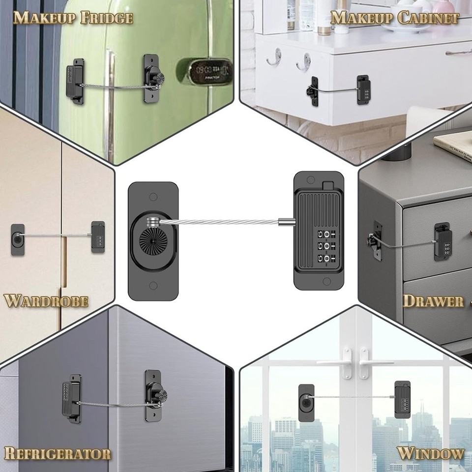 Fridge Lock, Refrigerator Lock, Keyless -Click Access, Customizable4266 ...